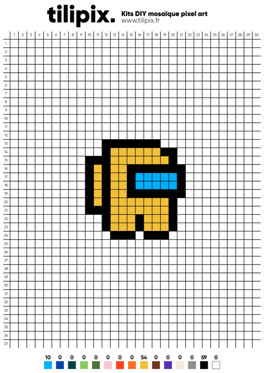 Pixel Art Among Us • Free Printable Template – Tilipix