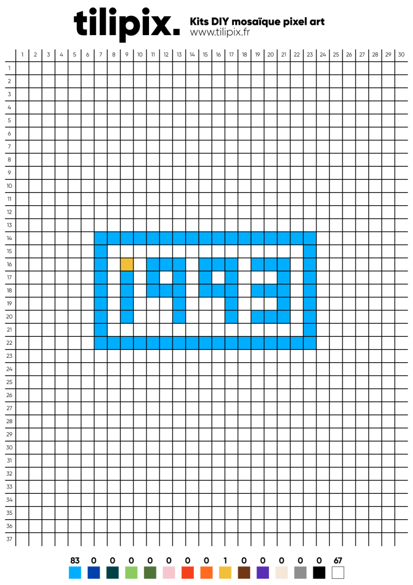 Pixel Art Foot OM • Modèle gratuit à imprimer – Tilipix
