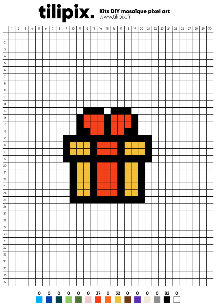 Pixel Art Noël • Modèle gratuit à imprimer – Tilipix