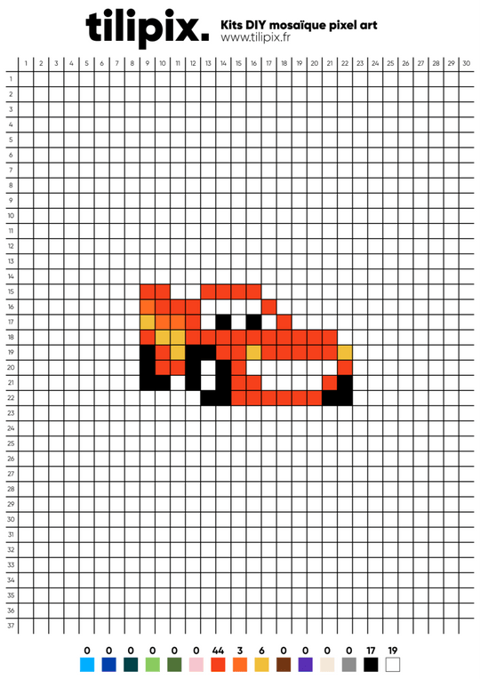 Pixel Art Car • Free Printable Template – Tilipix